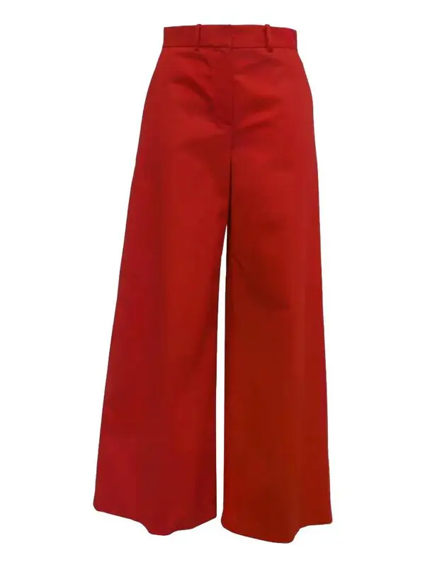Theory Twill Wide-leg Trousers - Red