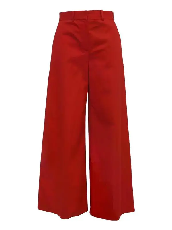 Theory Twill Wide-leg Trousers - Red