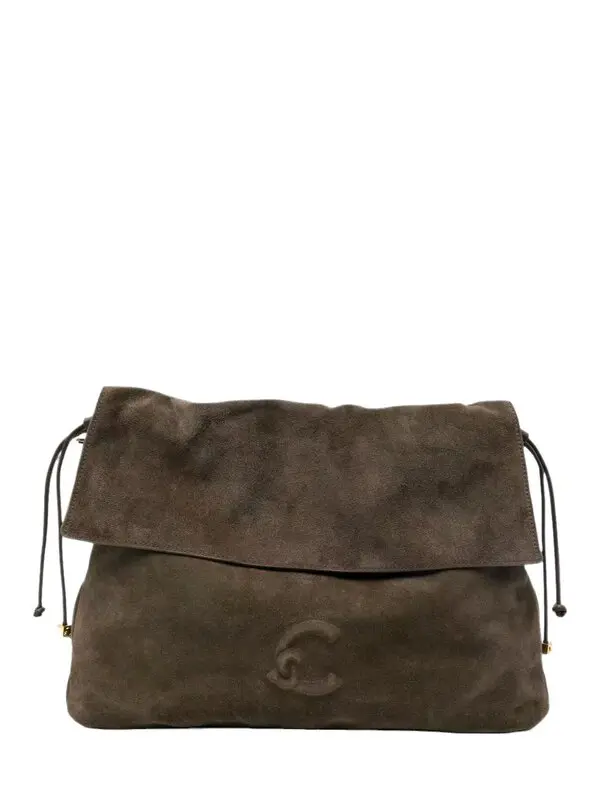 COCCINELLE Suede Drawstring Shoulder Bag - Green