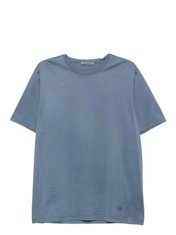 Corneliani Logo-embroidered T-shirt - Blue