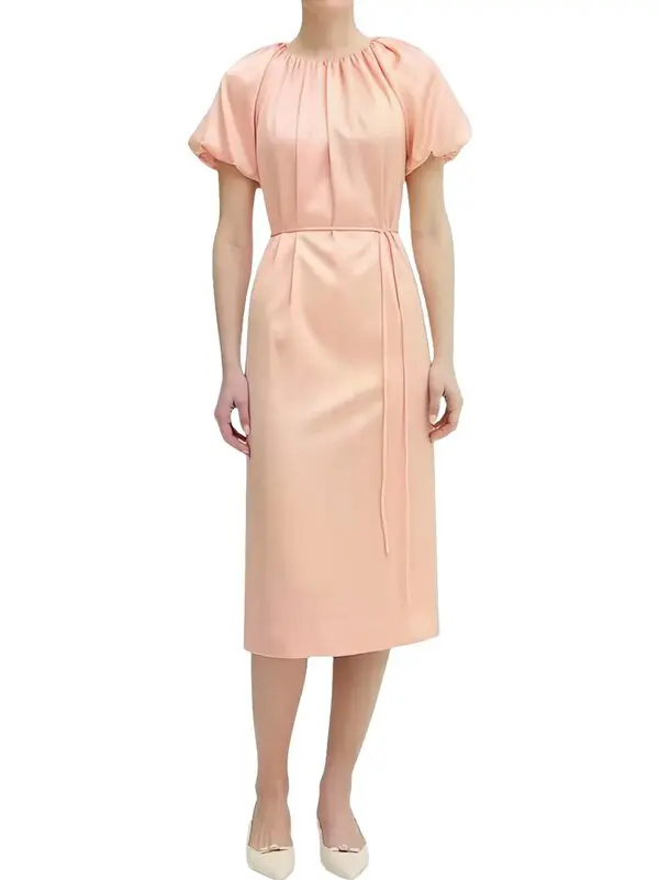 TWINSET Cutout Puff-sleeve Midi Dress - Pink