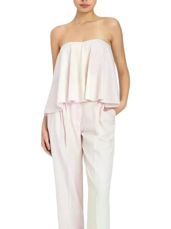 TWINSET Strapless Tiered Top - Pink