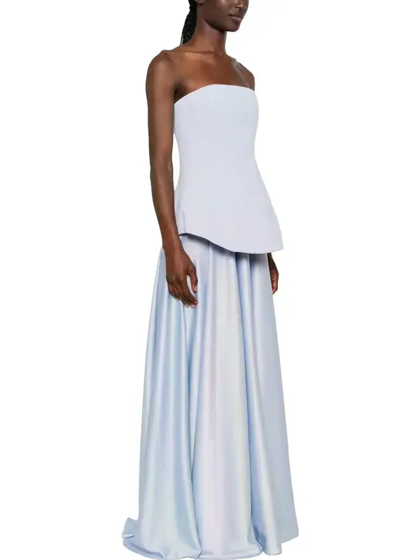 Solace London Oriana Strapless Maxi Dress - Blue
