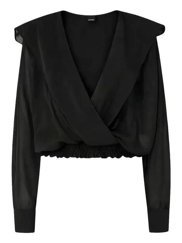Pinko Cropped Hooded Blouse - Black