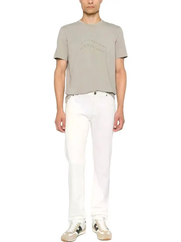 Corneliani Logo Patch Jeans - White