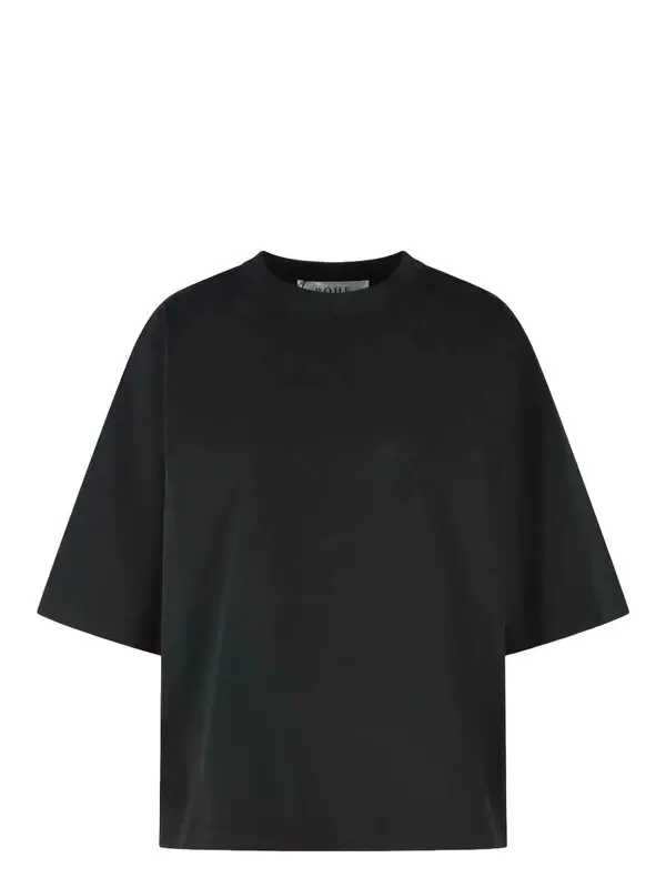 RÓHE Oversized T-shirt With Logo Tag - Black