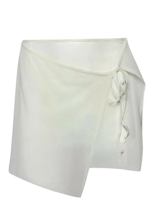 Bond Eye Maeve Mesh Wrap Mini Skirt - Neutrals