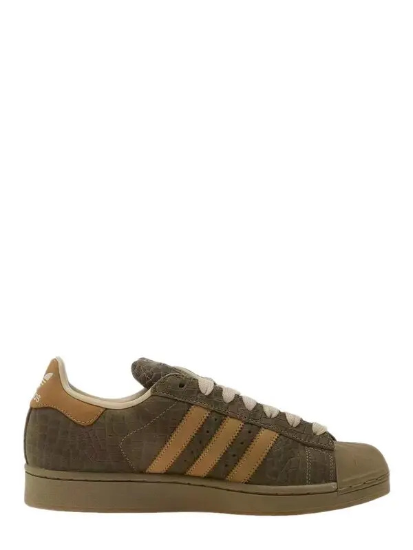 Adidas Superstar Ii Crocodile-effect Sneakers - Green