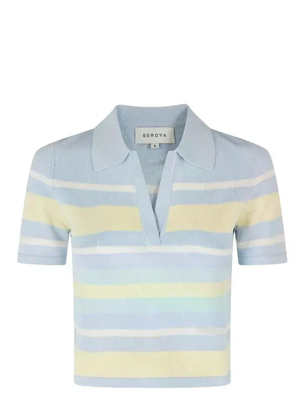 SEROYA Striped Polo Shirt - Blue