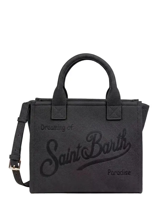 MC2 SAINT BARTH Medium Vanity Leather Tote Bag - Black