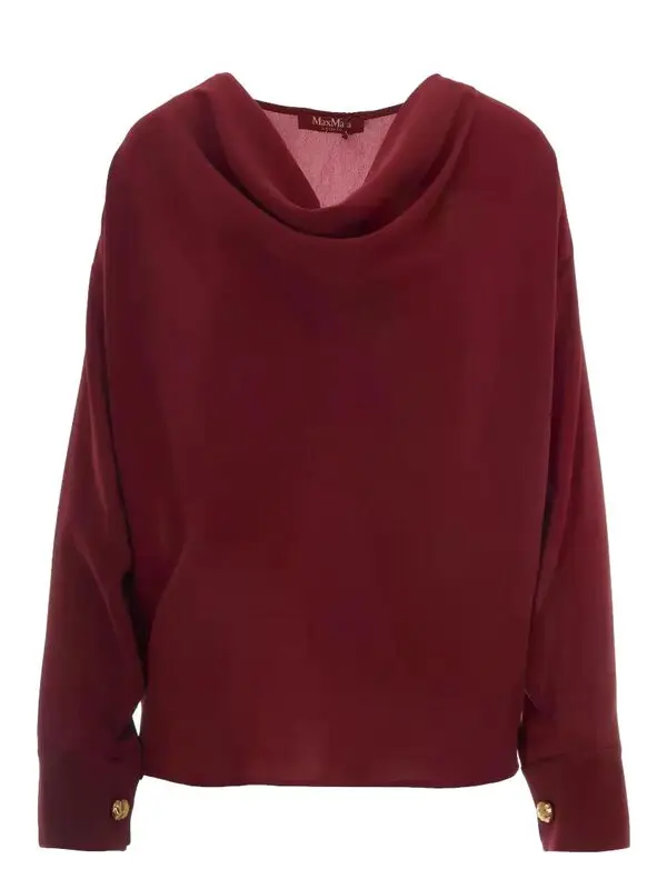 Max Mara Cowl Neck Long Sleeve Blouse - Red
