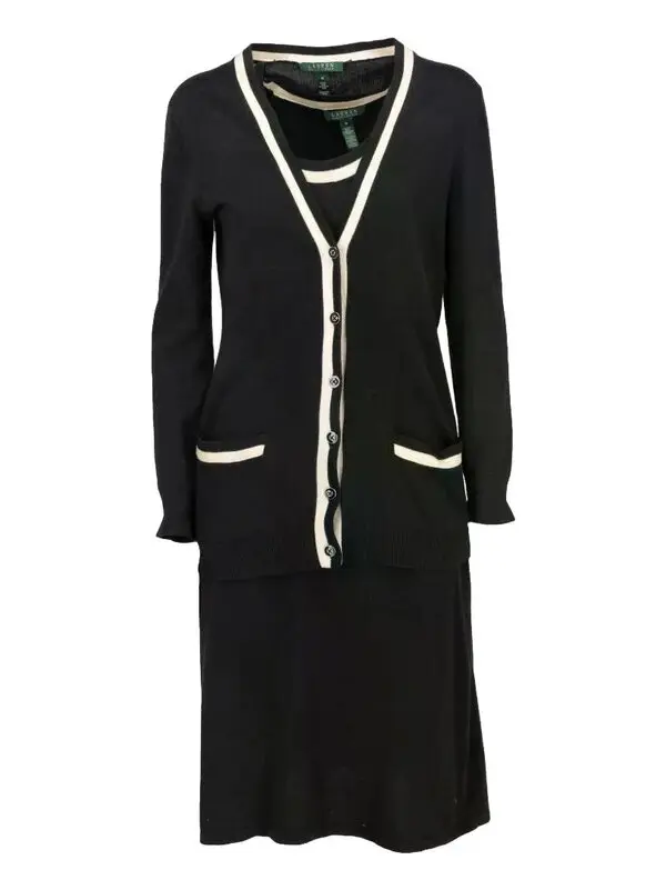 Polo Ralph Lauren Contrast-trim Cardigan Dress - Black