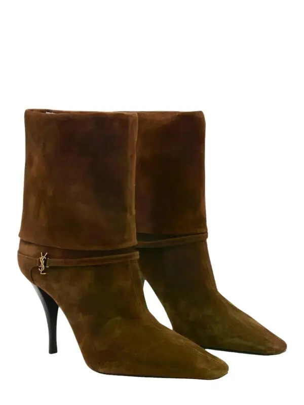 Saint Laurent Niki Suede Ankle Boots - Brown