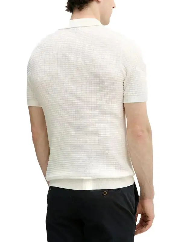 JOOP! Vanceo Waffle-knit Short-sleeve Polo Shirt - Neutrals