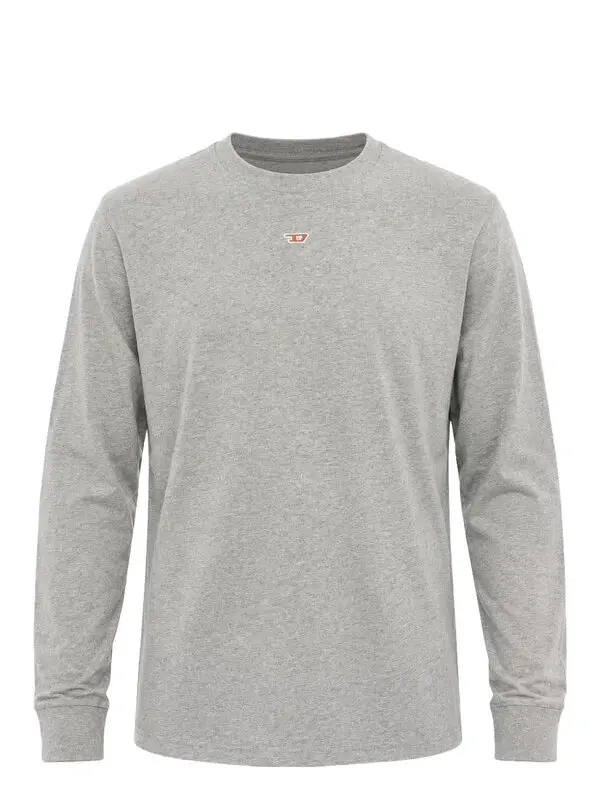 DIESEL® Logo-embroidered Long-sleeve T-shirt - Grey