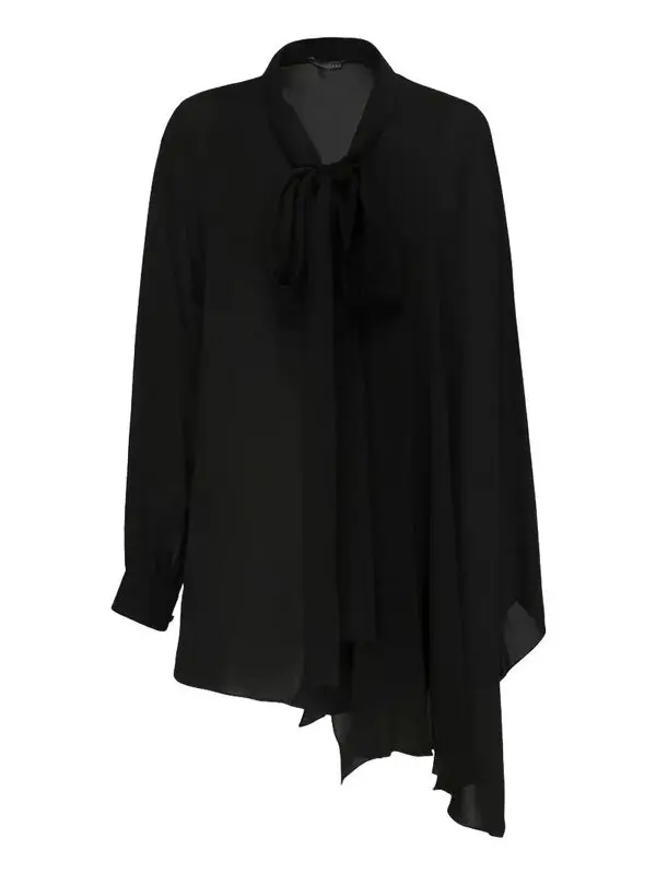 Balenciaga Asymmetric Tie-neck Blouse - Black