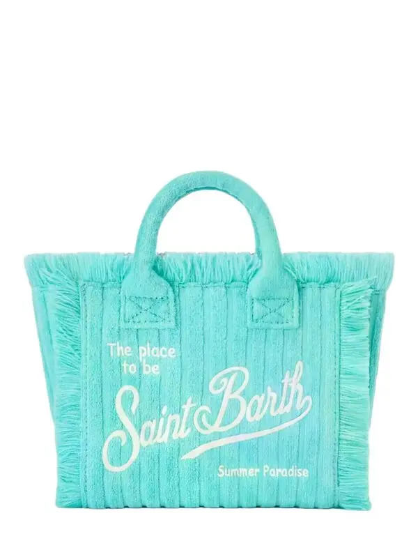 MC2 SAINT BARTH Mini Vanity Fringed Tote Bag - Blue