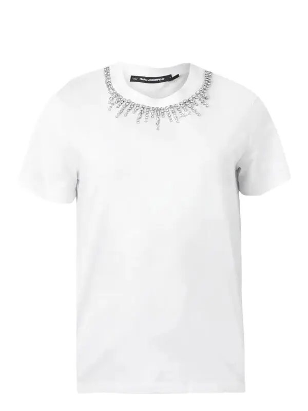 Karl Lagerfeld Embellished Crewneck T-shirt - White
