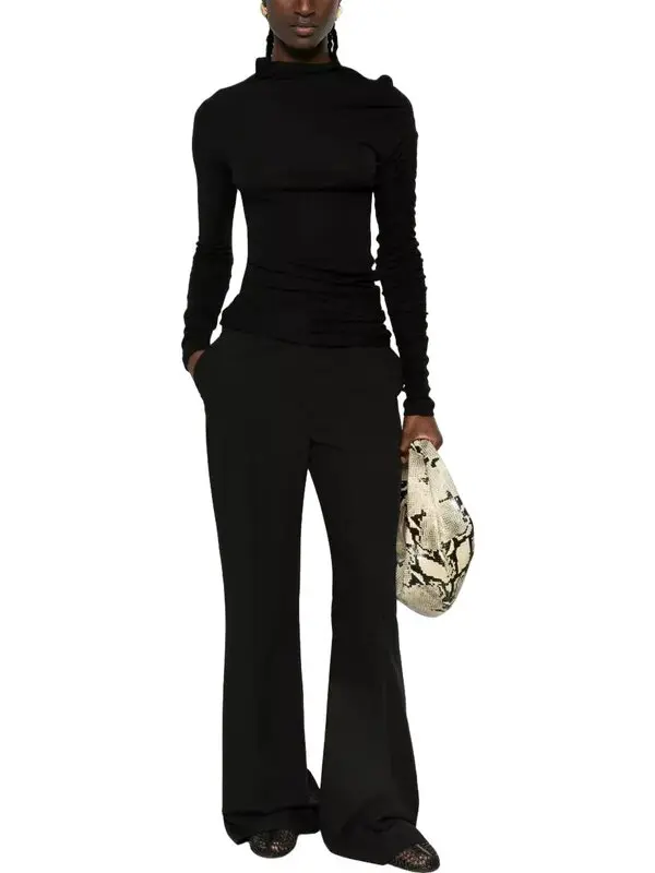 Pinko Pressed-crease Flared Trousers - Black
