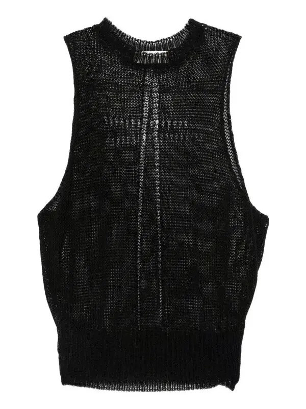 Matieres Fecales Rivage Open-knit Vest - Black