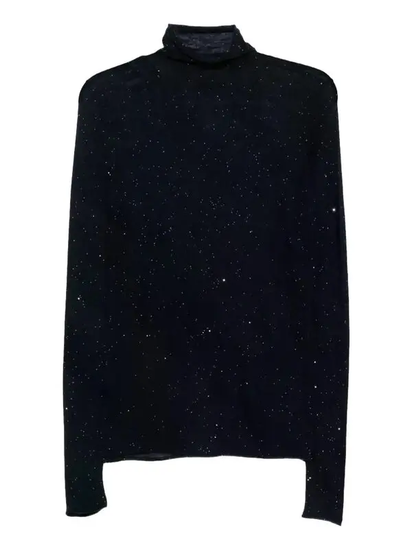 Pinko Sequin Embellished Roll Neck Sweater - Blue