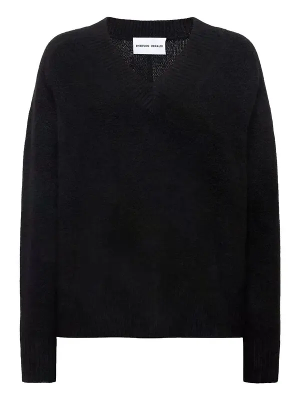 EMERSON RENALDI V-neck Knitted Sweater - Black