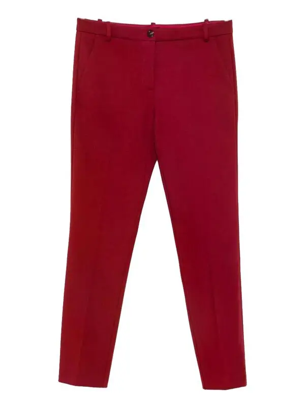Pinko Belt-loop Buttoned Trousers With Pressed Crease - Red