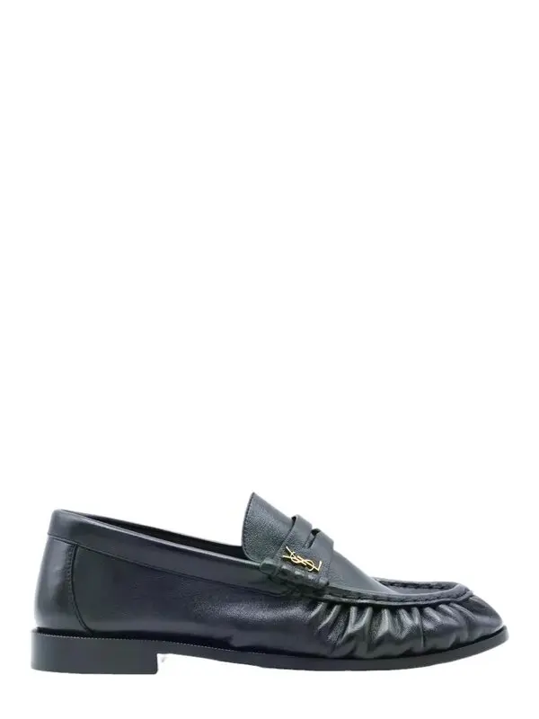 Saint Laurent Le Loafer Ruched Loafers - Black