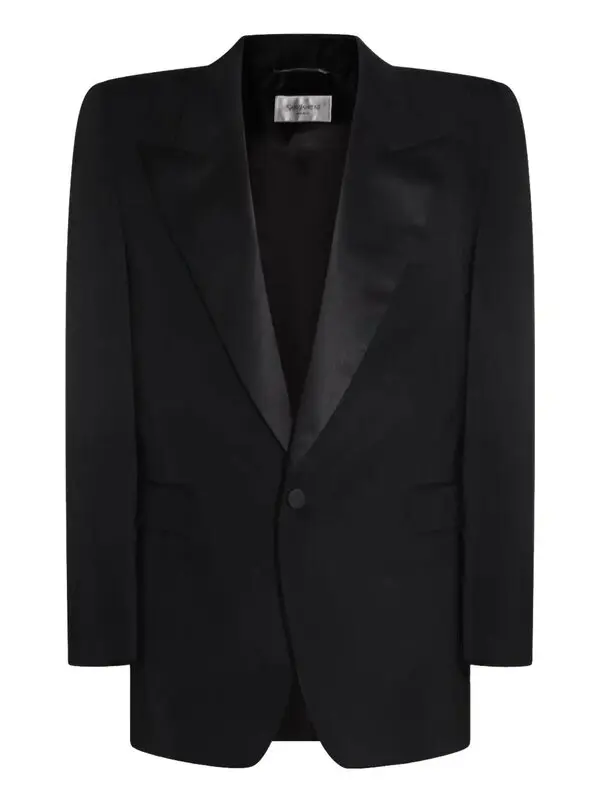 Saint Laurent Tuxedo Peaked-lapel Jacket - Black