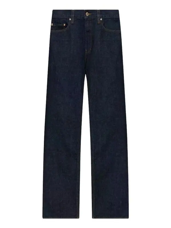 Casablanca Logo Embroidered Straight Leg Jeans - Blue
