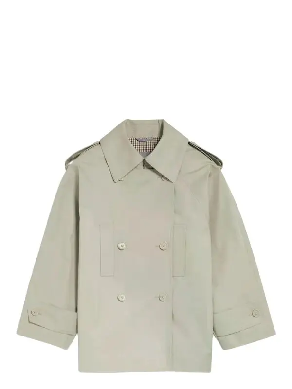 Balenciaga Double-breasted Cropped Trench Coat - Grey