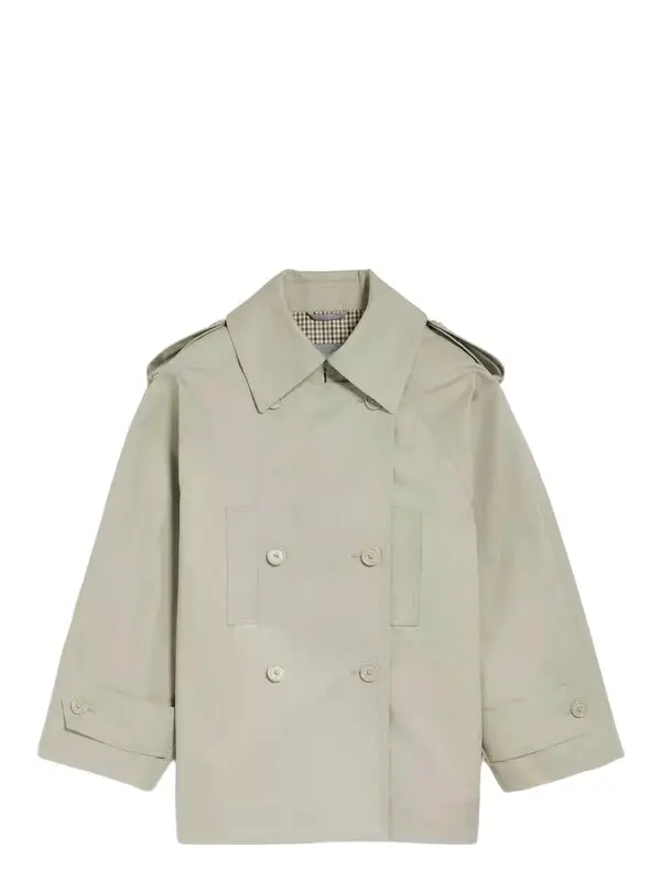 Balenciaga Double-breasted Cropped Trench Coat - Grey
