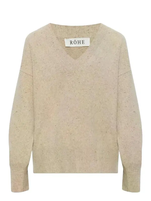 RÓHE V-neck Long-sleeve Sweater - Neutrals