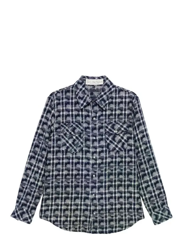 GOD'S TRUE CASHMERE Shibori Plaid Cashmere Shirt - Blue