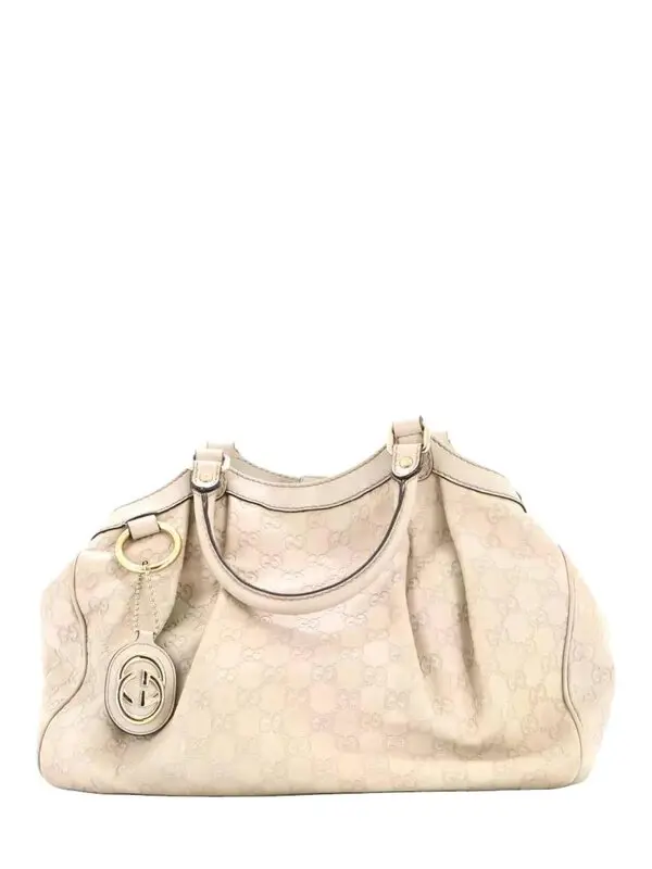 Gucci Sukey Ssima Leather Medium Tote Bag - Neutrals