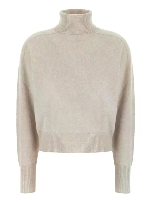 VANISÈ Vanisé Roll Neck Ribbed Trim Sweater - Neutrals