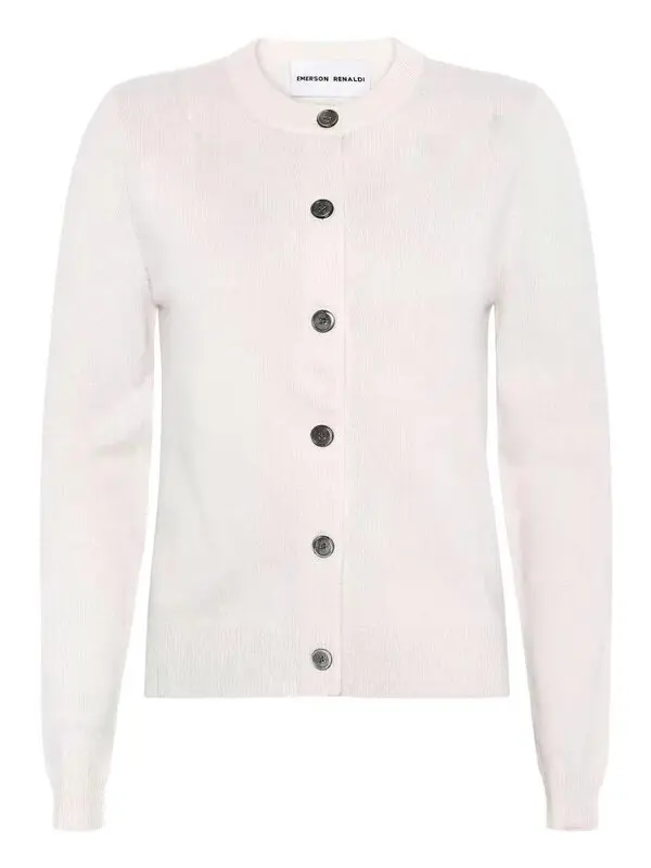 EMERSON RENALDI Fine-knit Crew Neck Cardigan - Neutrals