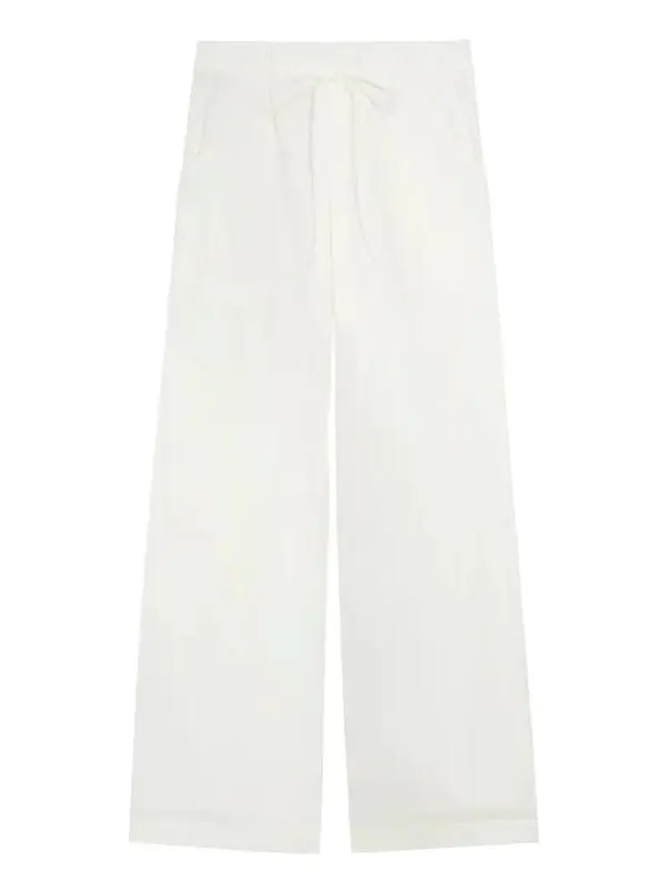 Vince Drawstring Waist Wide-leg Trousers - White
