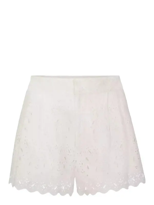 FRAME Paisley Eyelet Shorts - White