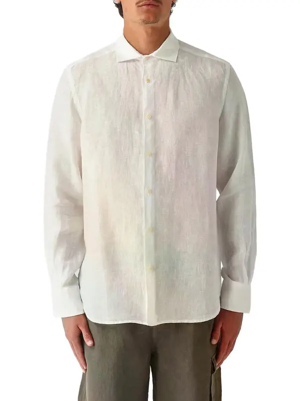 MC2 SAINT BARTH Seersucker Cotton Pamplona Shirt - White