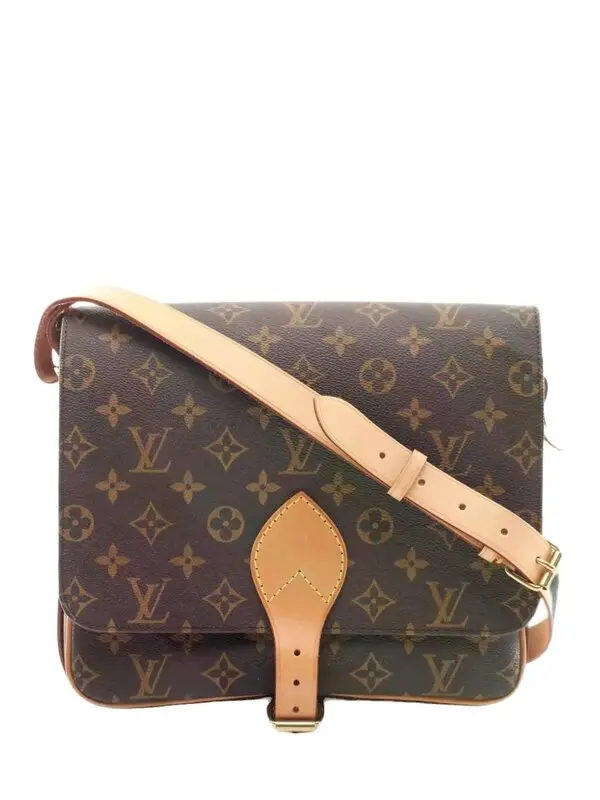 LOUIS VUITTON 1997 Gm Cartesier Monogram Shoulder Bag - Brown