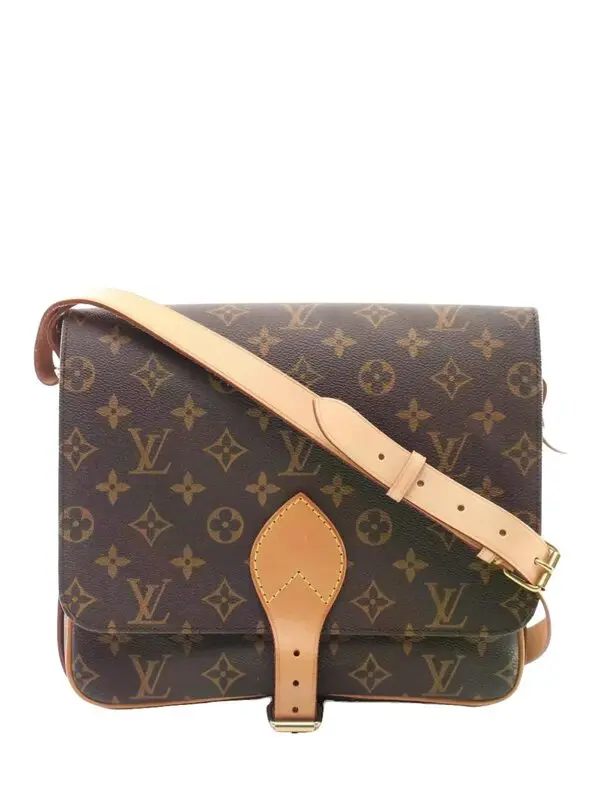 LOUIS VUITTON 1997 Gm Cartesier Monogram Shoulder Bag - Brown