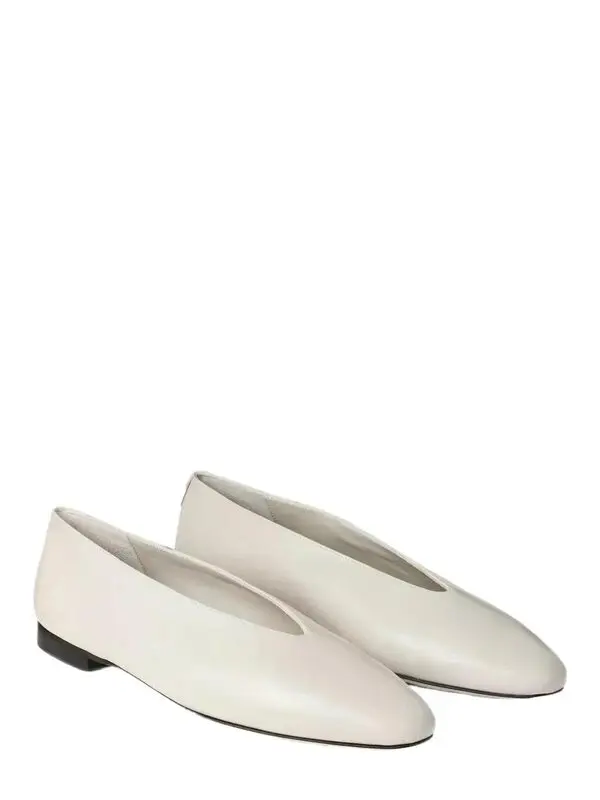JIMMY CHOO Margot Leather Ballet Flats - Neutrals