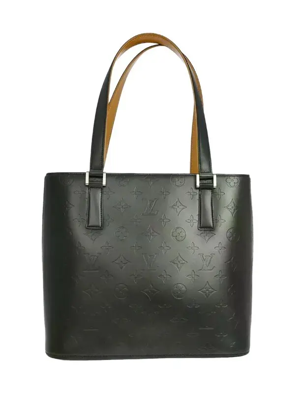 LOUIS VUITTON Monogram Embossed Leather Tote Bag - Black