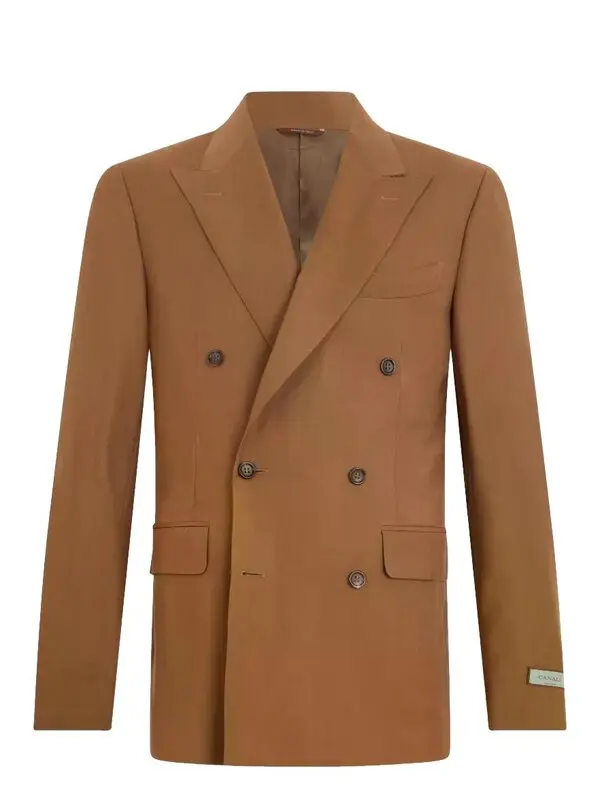 Canali Double-breasted Peak-lapel Blazer - Brown