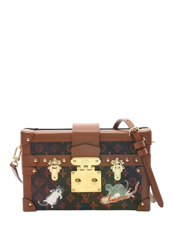 LOUIS VUITTON Petite Malle Catgram Shoulder Bag - Black
