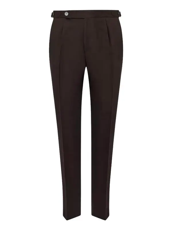 BOSS Pleated Side-adjuster Trousers - Brown