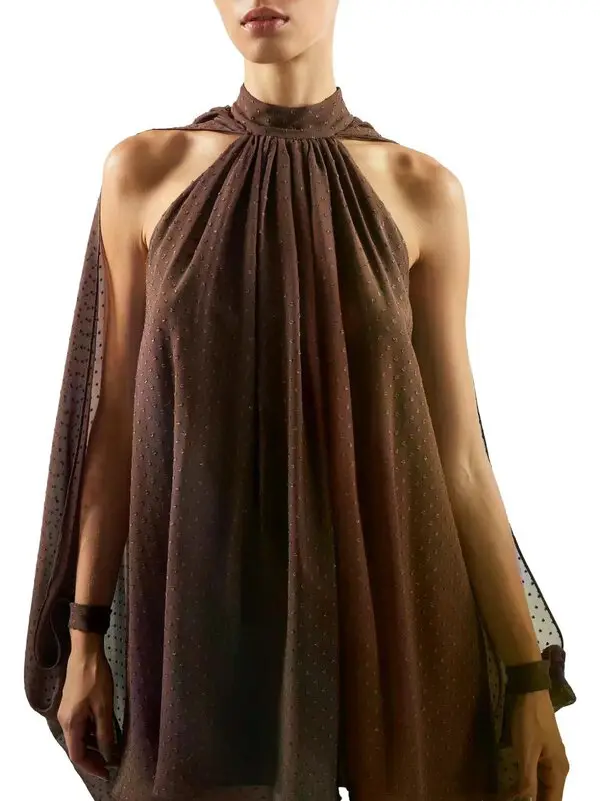 TALLER MARMO Etherea Draped Mini Dress - Brown