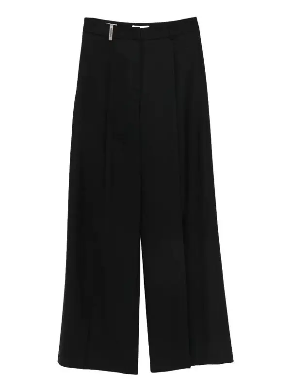 Peserico Pleated Wide-leg Trousers - Black