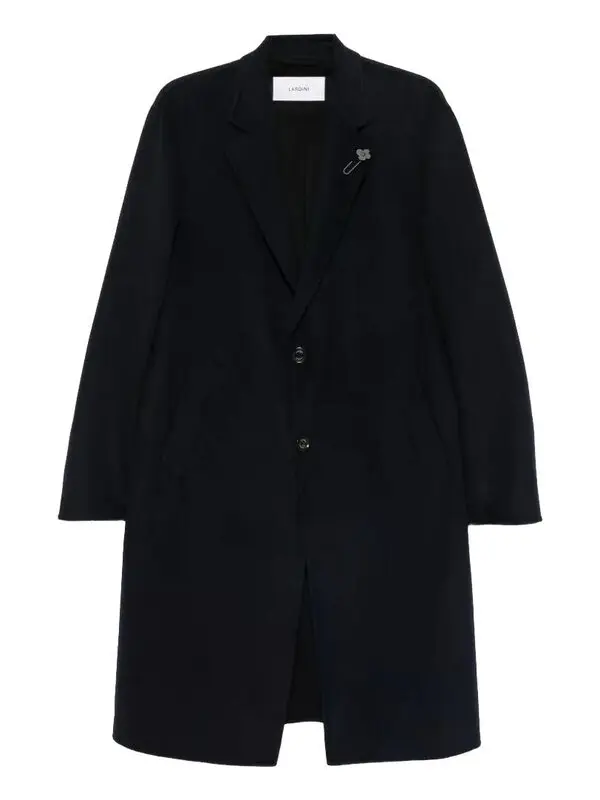 LARDINI Single-breasted Coat With Notched Lapels - Blue